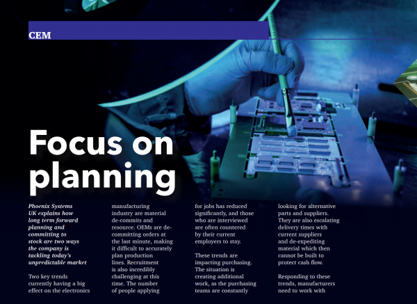 Focus on Planning - Phoenix Systems UK PCB Electronics Manufacturing